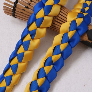 Long Braided Ribbon Lei Royal Blue and Yellow-gold - Etsy