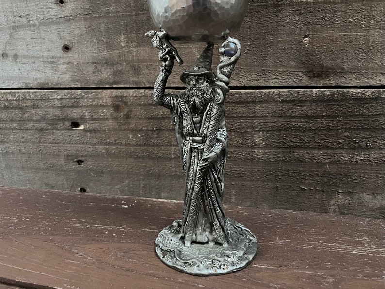 K. Dopita Studio, Pewter Wizard Goblet, Chalice Signed 33/300 1988 ...