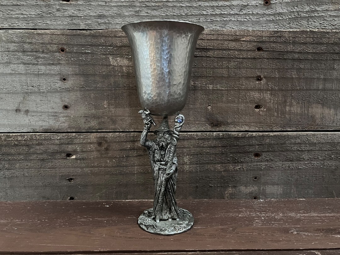K. Dopita Studio, Pewter Wizard Goblet, Chalice Signed 33/300 1988 ...