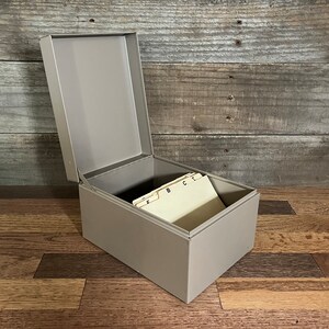 MCM Industrial Card File Storage Box Beige, Metal Madmen Office ...