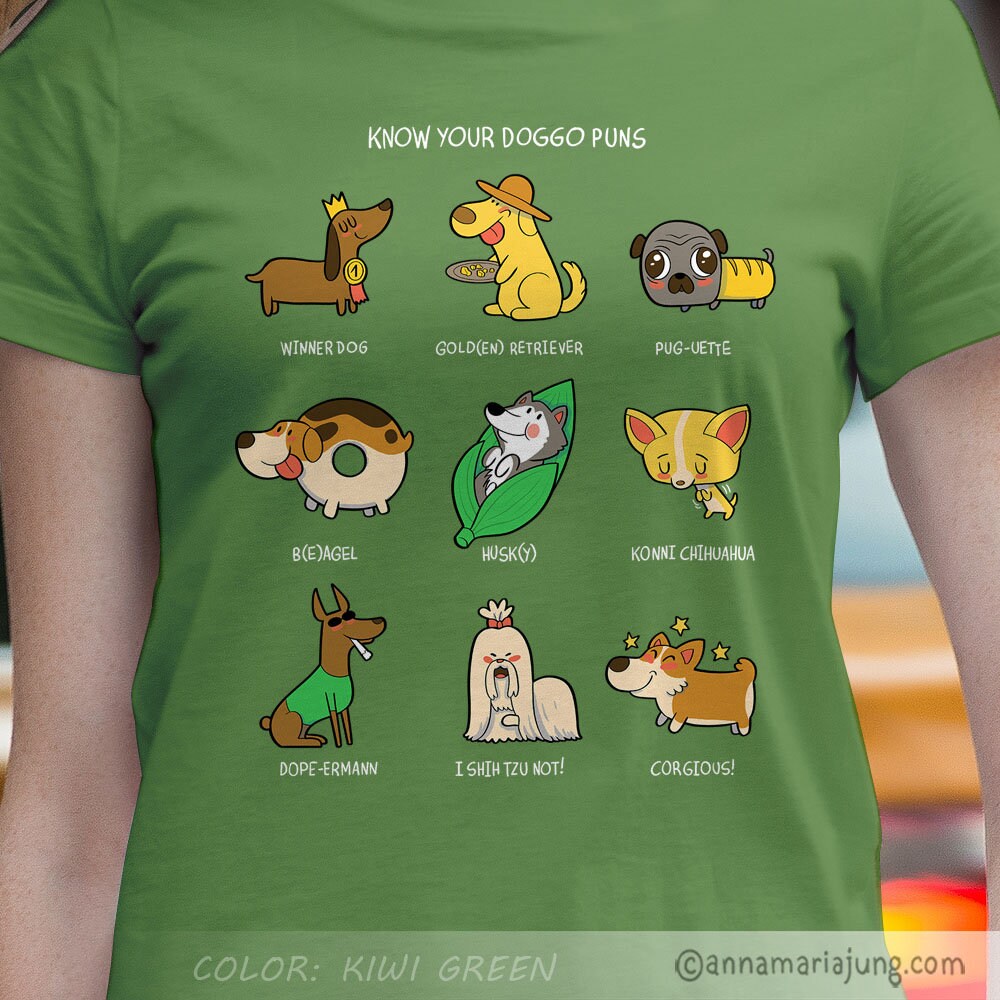 Know Your Doggo Puns - Cute Dog Breed Shirt, Dog Puns, Funny Dog Shirt ...