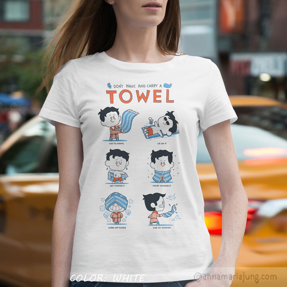 Don't Worry, Carry a Towel - Hitchhiker's Guide Shirt, Hitchhikers ...