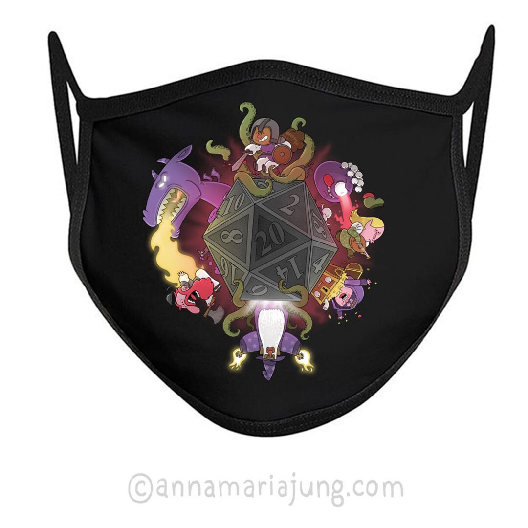 20 Shades of Yay RPG Face Mask, Pen and Paper, D20 Face Mask, Face Mask ...