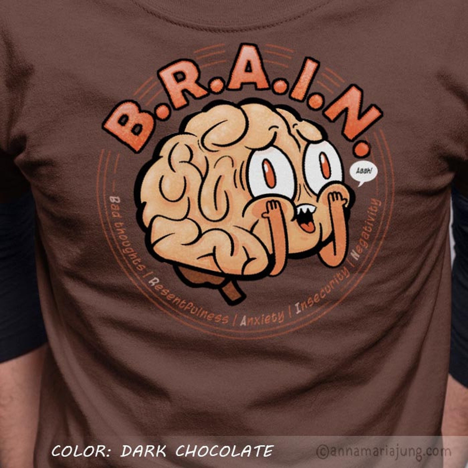 B.R.A.I.N. Fun Anxiety Shirt, Cute Shirt about Brain, psychology shirt ...
