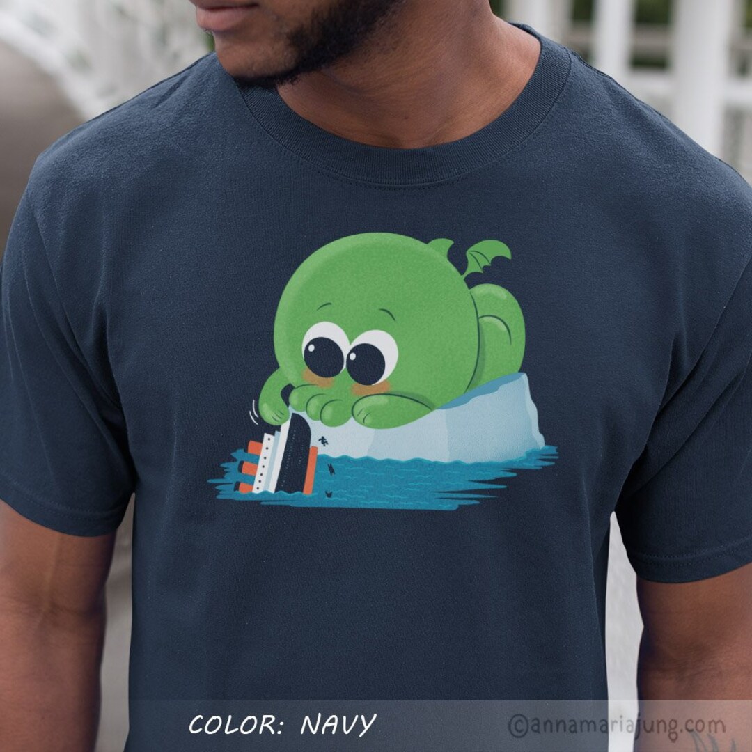 Cutethulhu Sinks the Titanic - Cute Lovecraft Shirt, Cute Cthulhu Shirt ...