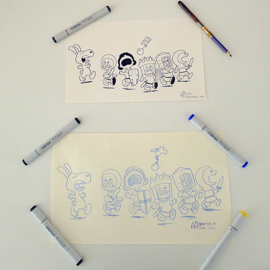 Run Away! Run Away! - Original Sketch & Ink - Etsy