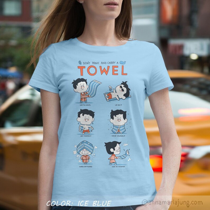 Don't Worry, Carry a Towel - Hitchhiker's Guide Shirt, Hitchhikers ...