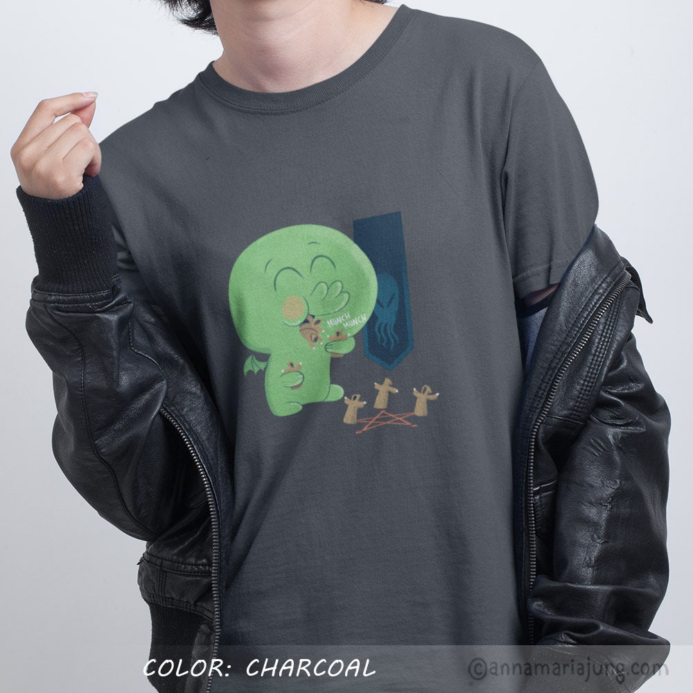 Cutethulhu Likes to Necronomnomnom - Cute Lovecraft Shirt, Cute Cthulhu ...