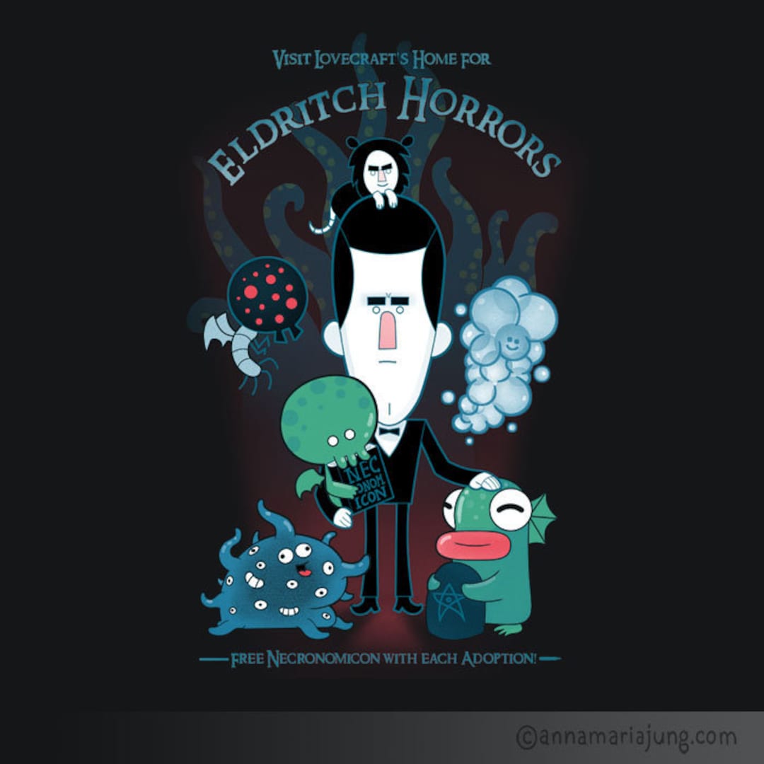 Lovecraft's Home for Eldritch Horrors - T-shirt Unisex, Ladies Slim Fit ...