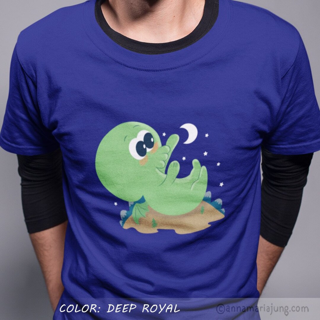 Cutethulhu Loves The Moon - cute Lovecraft shirt, cute cthulhu shirt ...