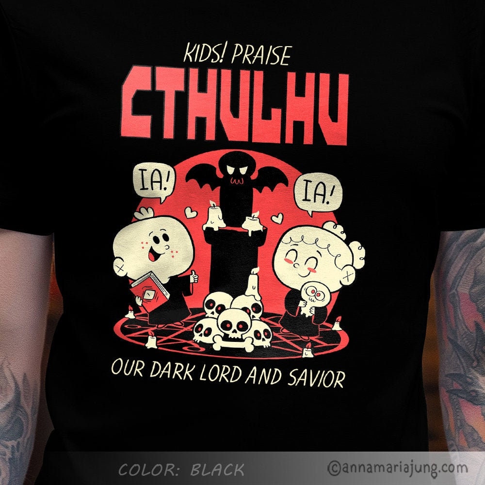 Kids Praise Cthulhu Cute Cthulhu Shirt, Kawaii Cthulhu, Lovecraft Shirt ...
