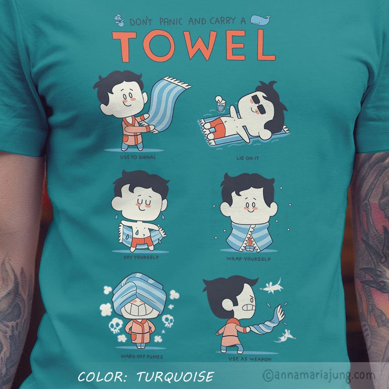 Don't Worry, Carry a Towel - Hitchhiker's Guide Shirt, Hitchhikers ...
