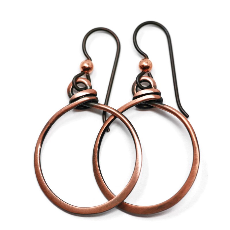 Copper Hoop Earrings - Etsy