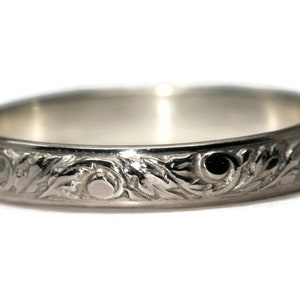 925 Sterling Silver Vine Pattern Band - Etsy