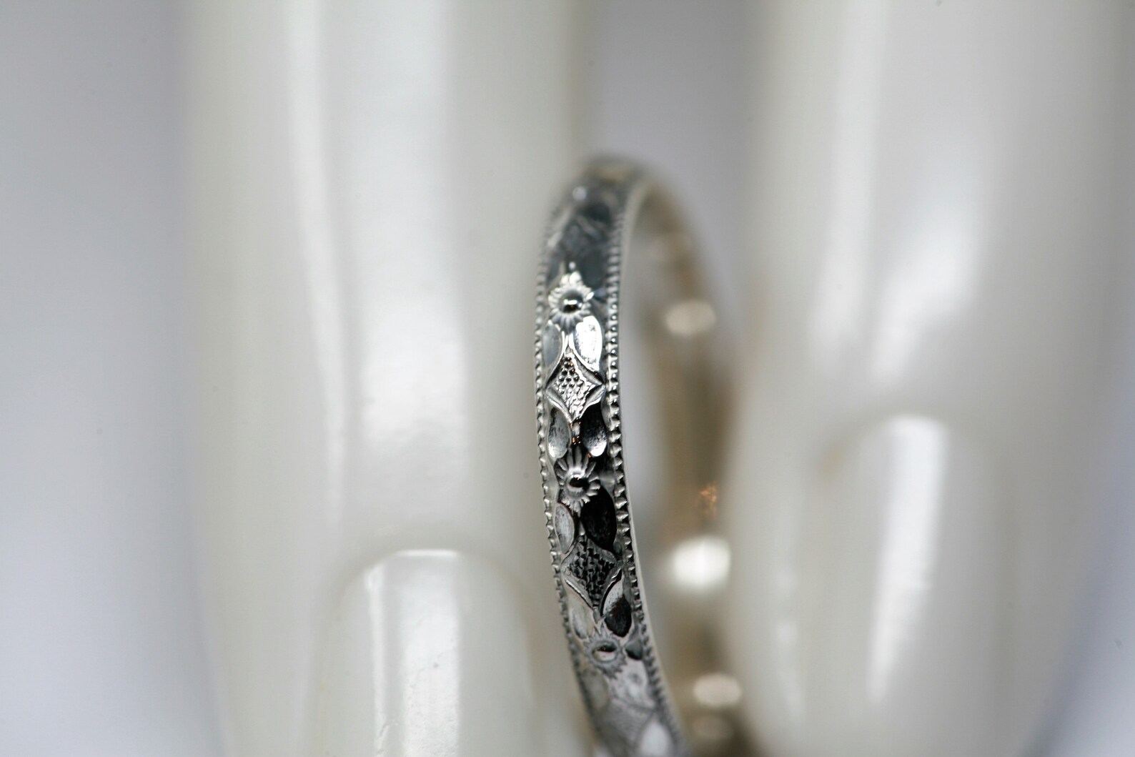 925 Sterling Silver Symmetrical Flower Pattern Band Vintage | Etsy