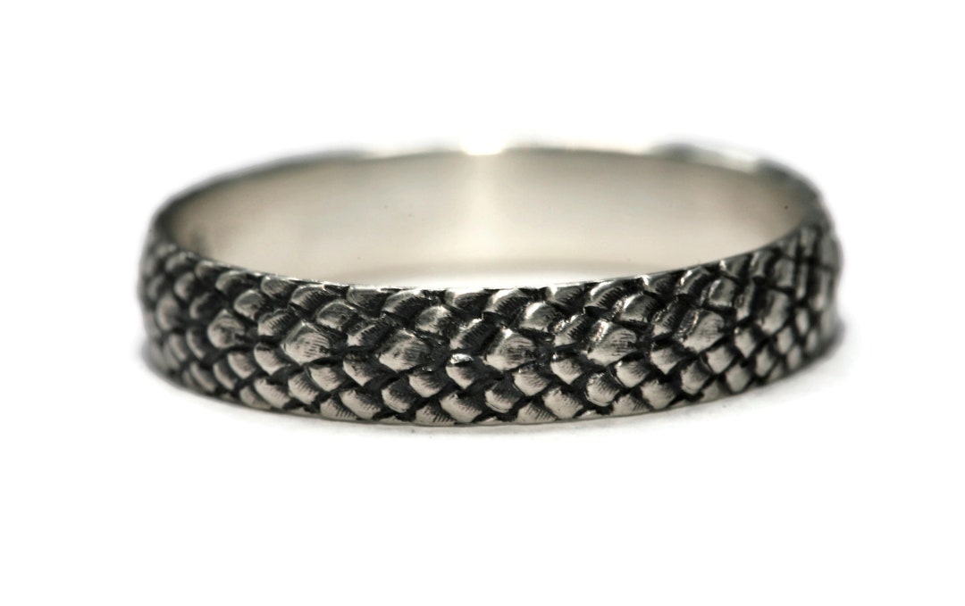 925 Sterling Silver Dragon Scale Ring - Etsy