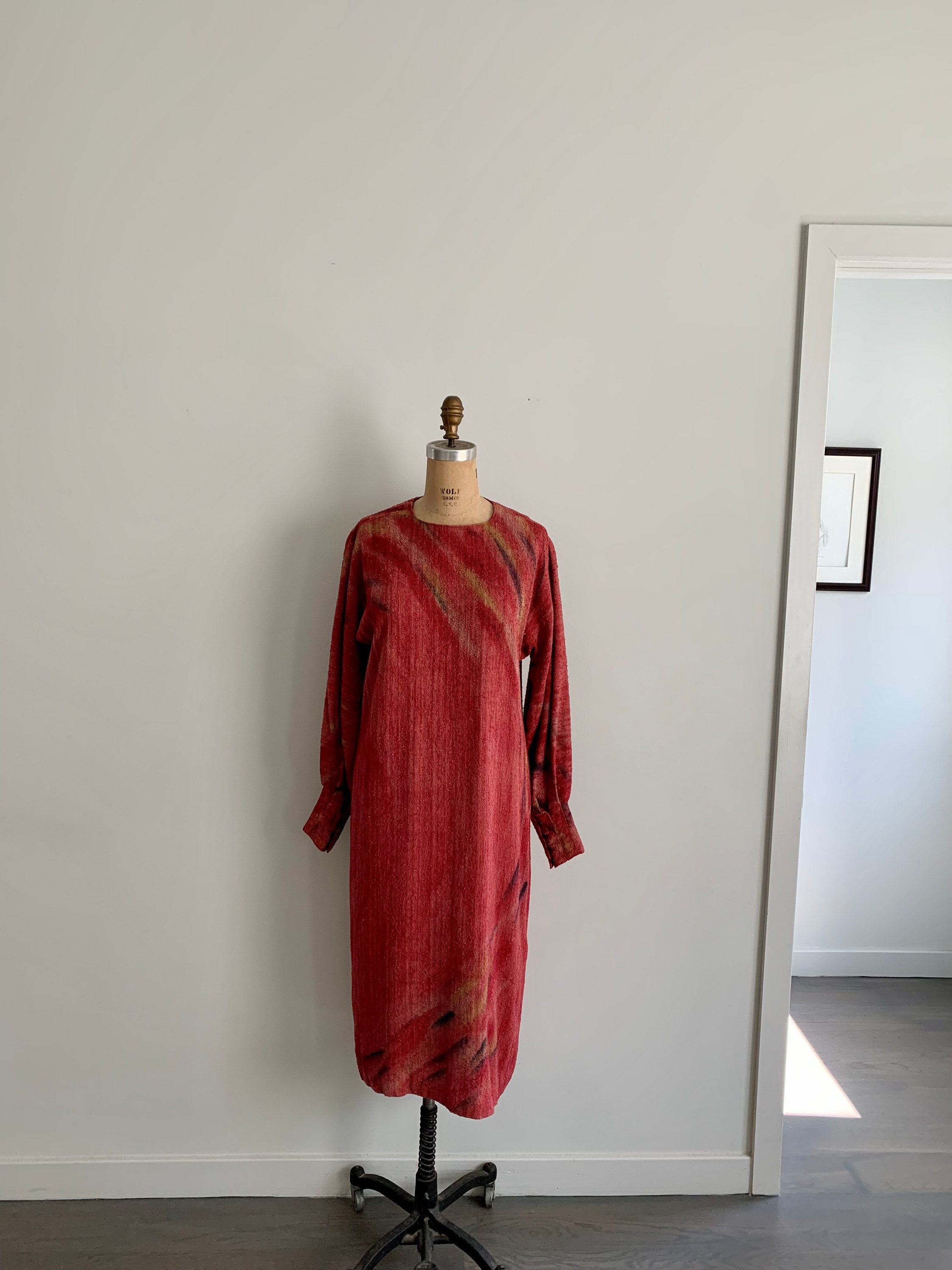 Judith Bird Fiber Artist Hand Loomed Dress and Scarf With Abstract ...