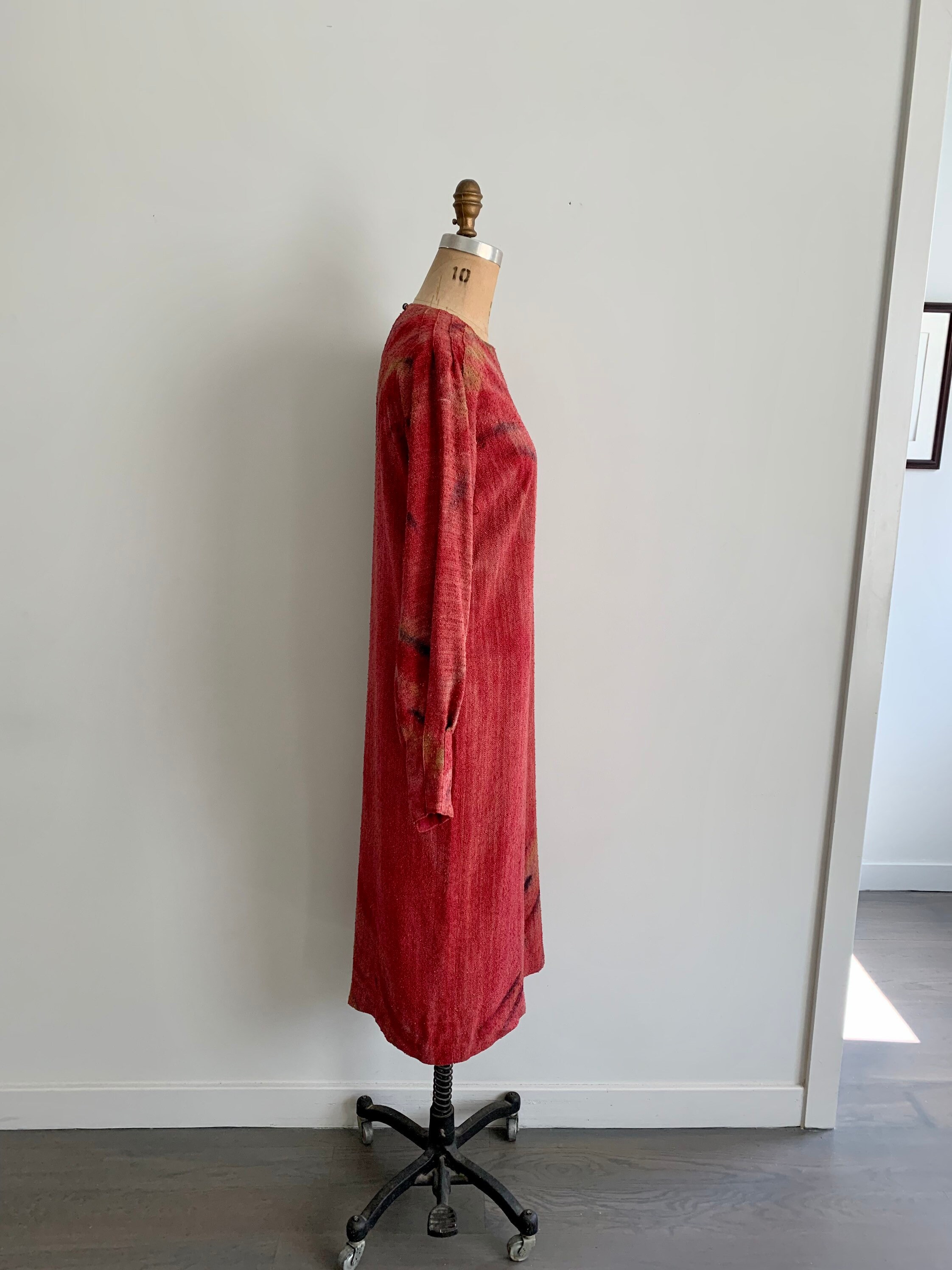 Judith Bird Fiber Artist Hand Loomed Dress and Scarf With Abstract ...
