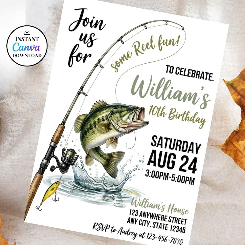 Fishing Birthday Card - Etsy