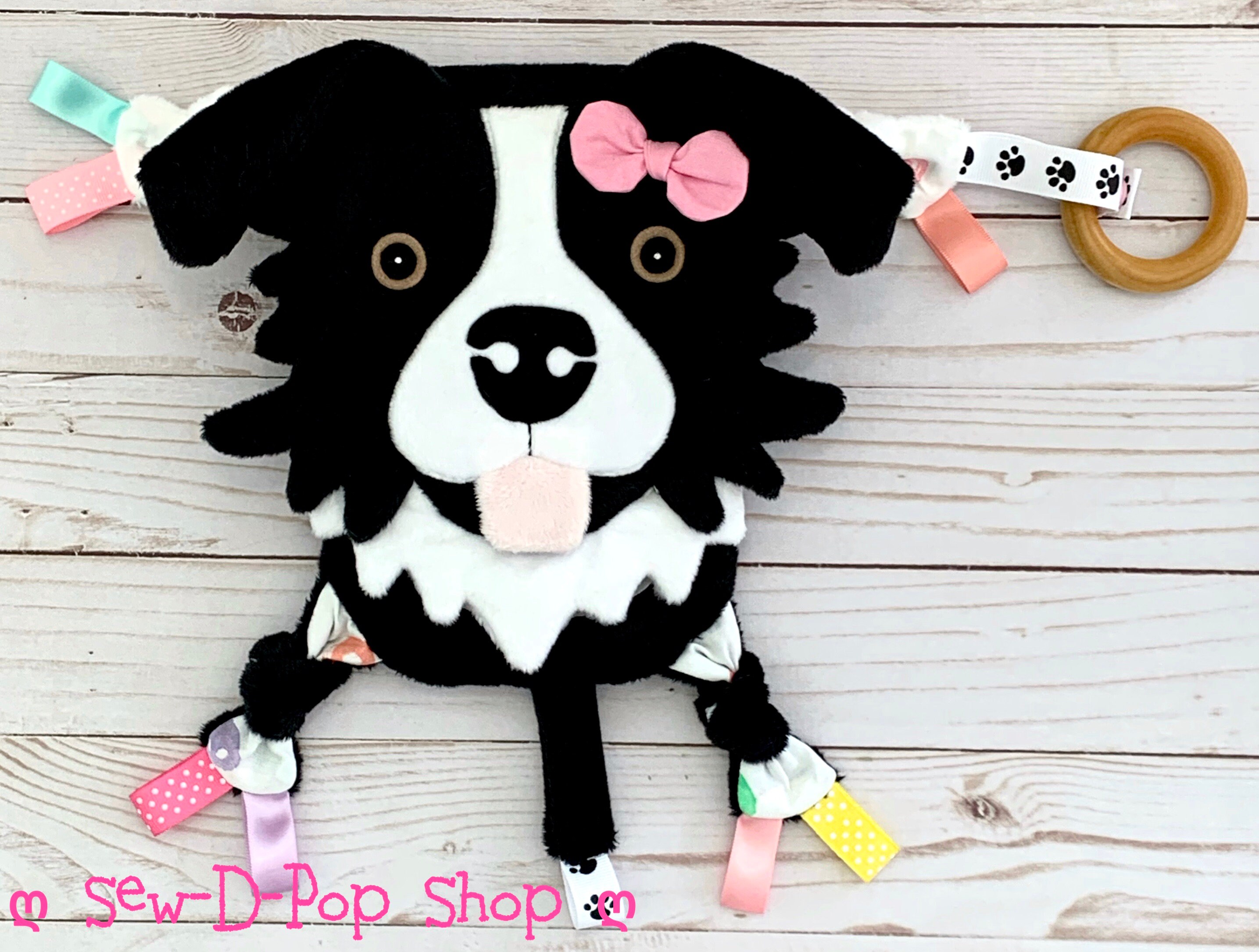Border Collie Baby Toy Plush Mini Pop Lovey - Etsy