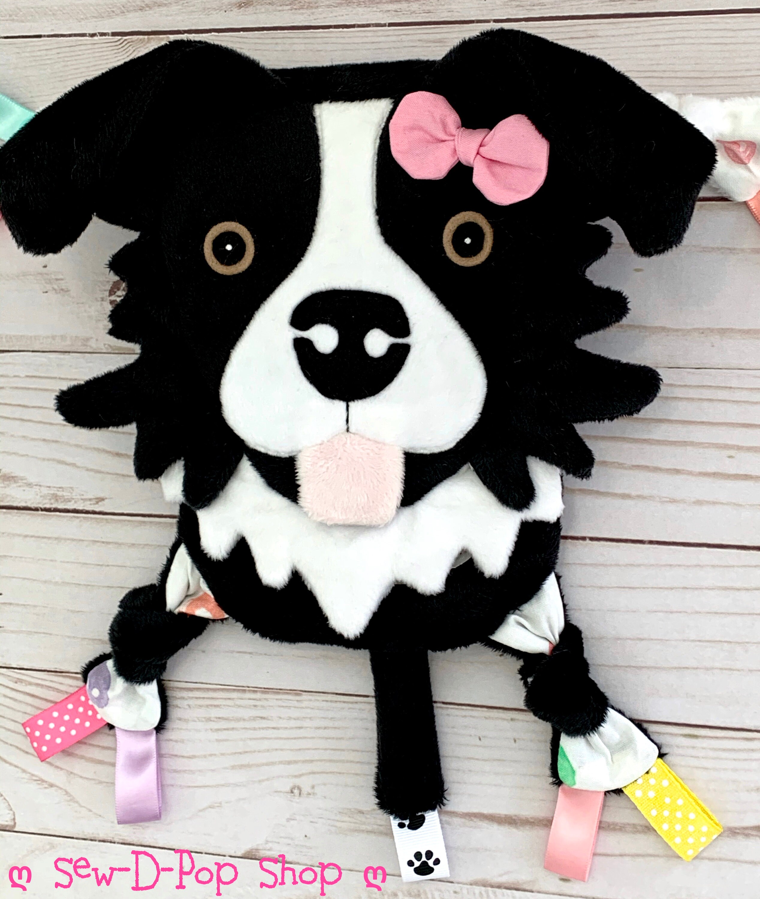 Border Collie Baby Toy Plush Mini Pop Lovey - Etsy