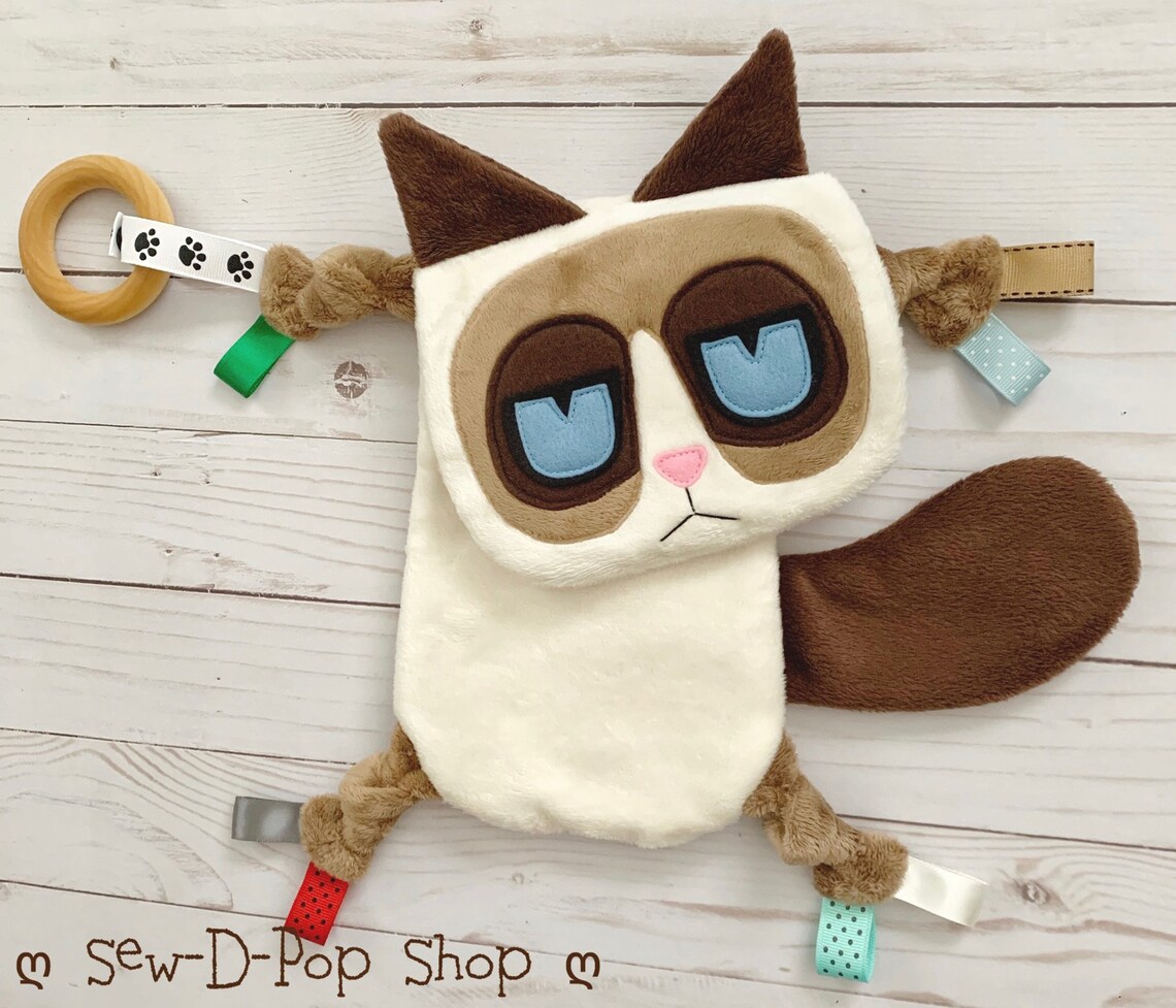 Grumpy Cat Baby Toy Mini Kitty Lovey Sensory Keepsake Friend | Etsy