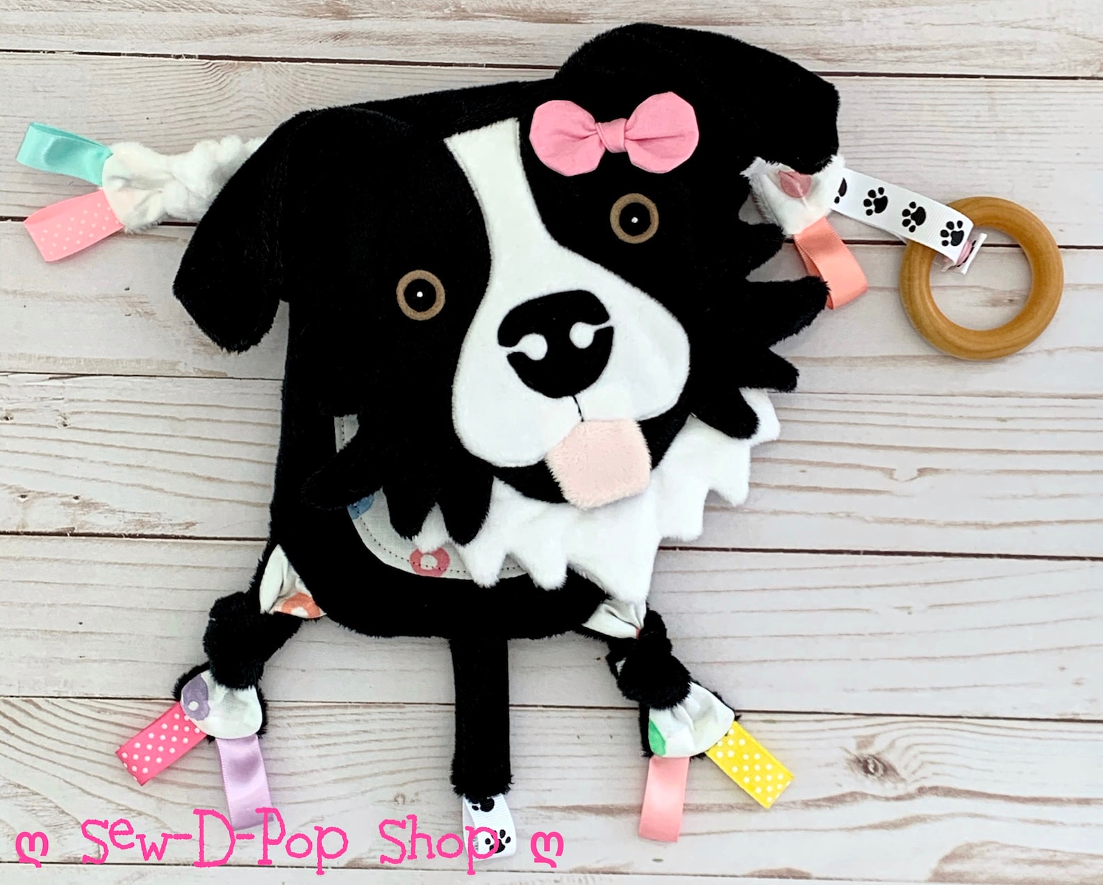 Border Collie Baby Toy Plush Mini Pop Lovey - Etsy