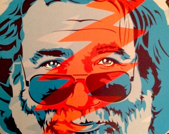 Jerry Garcia Stencil Art Print | Etsy