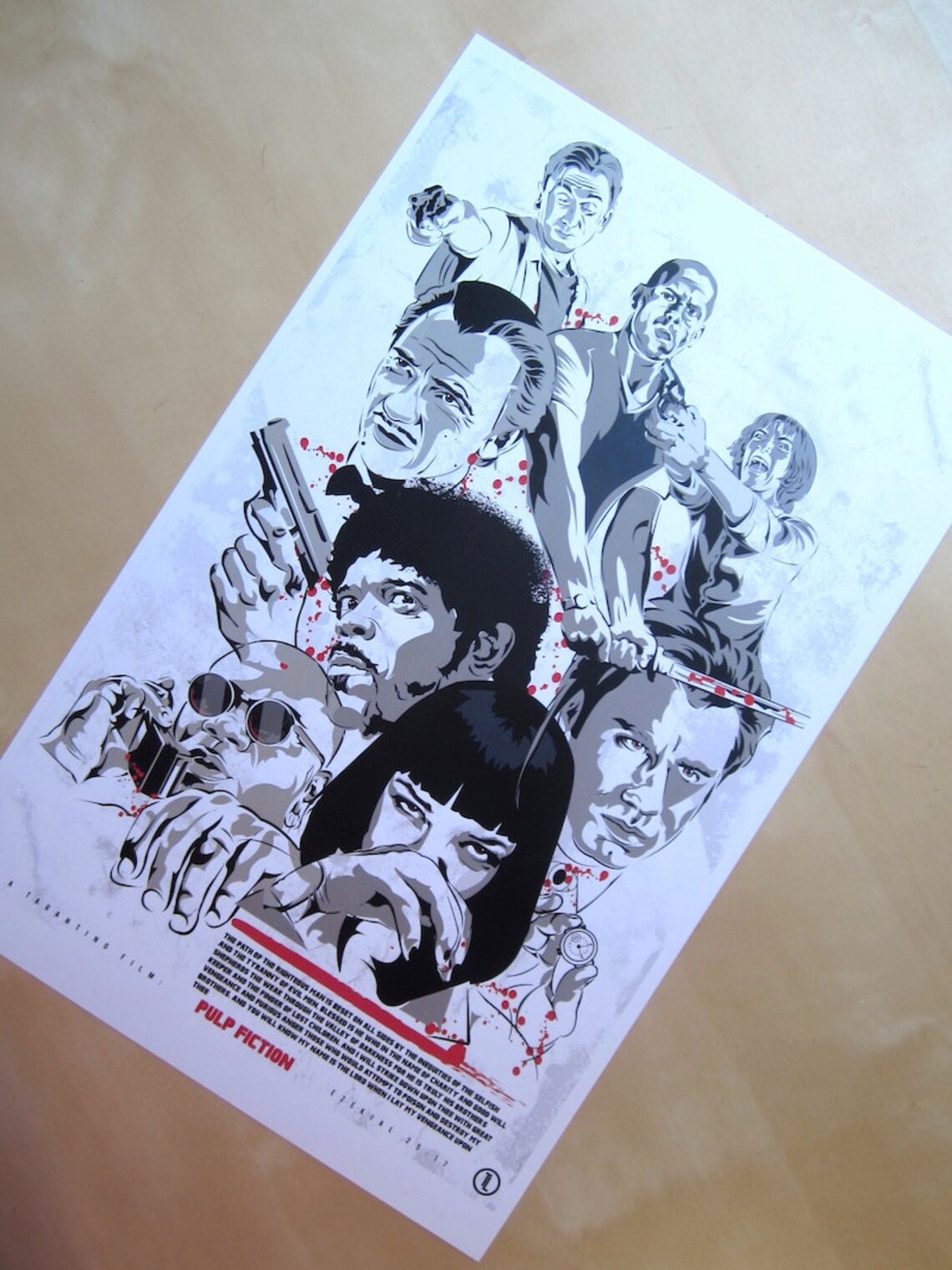 Pulp Fiction Ezekial Collage Digital Poster Design - Etsy