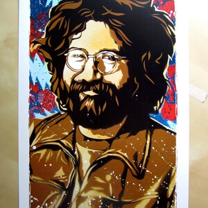 Jerry Garcia Stencil Art Print - Etsy