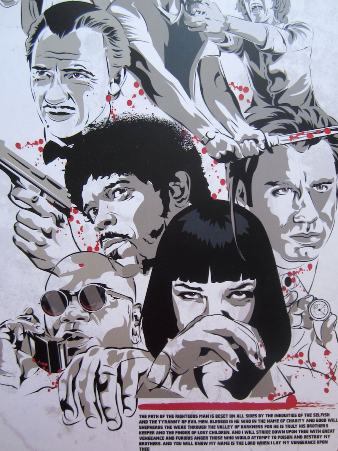 Pulp Fiction Ezekial Collage Digital Poster Design - Etsy