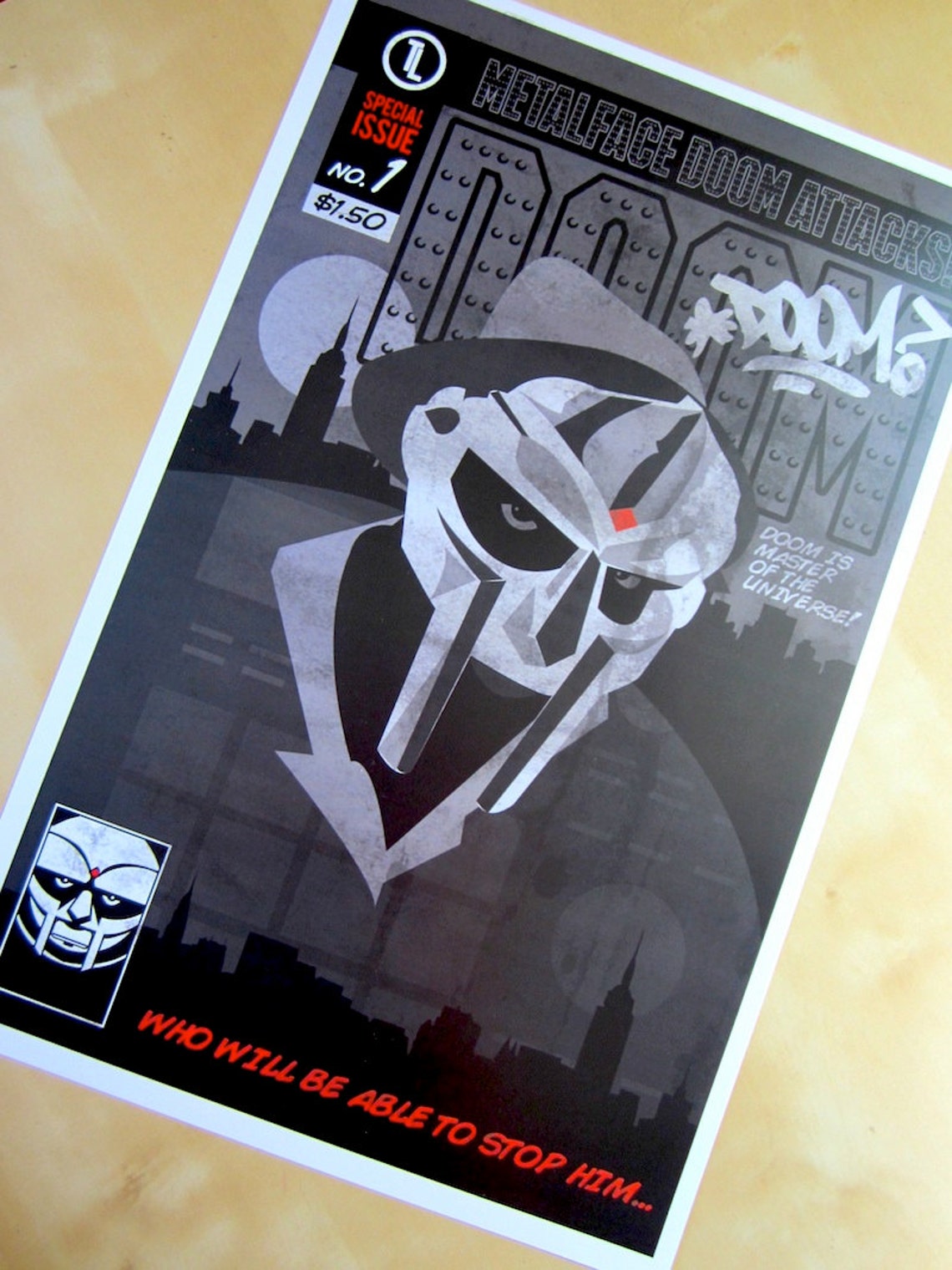 MF Doom Classic Comic Book Digital Art Print - Etsy