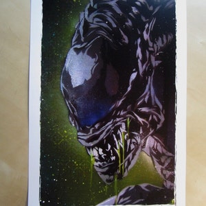 Alien Stencil Art Print - Etsy