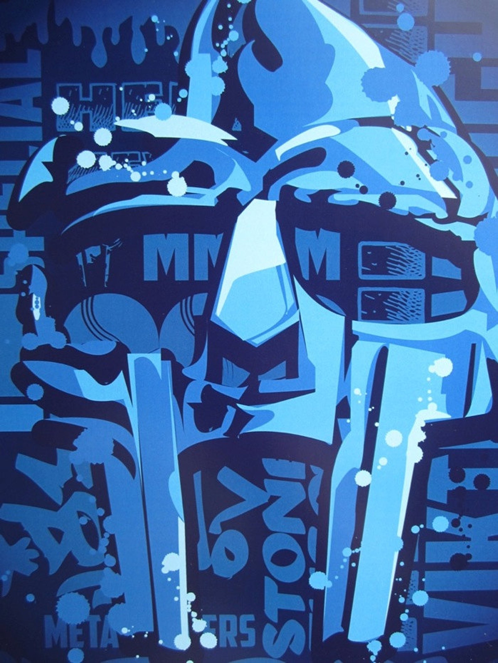Mf Doom Splatter Mask Digital Art Print - Etsy