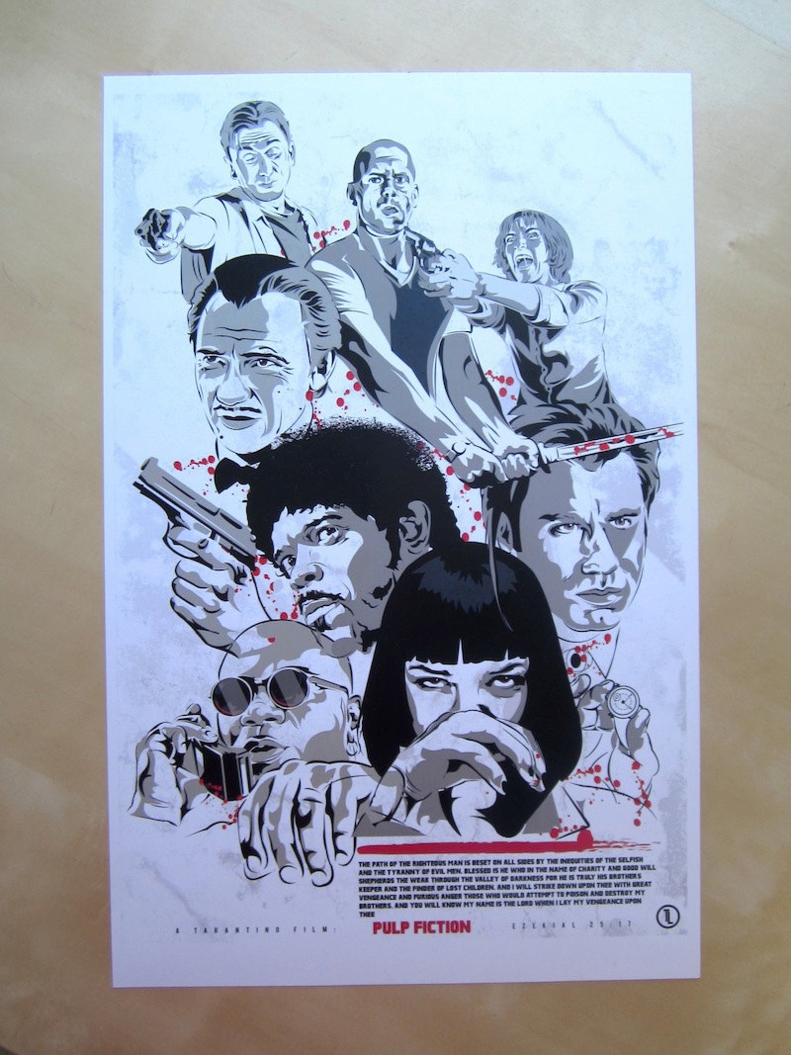 Pulp Fiction Ezekial Collage Digital Poster Design - Etsy