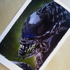 Alien Stencil Art Print - Etsy