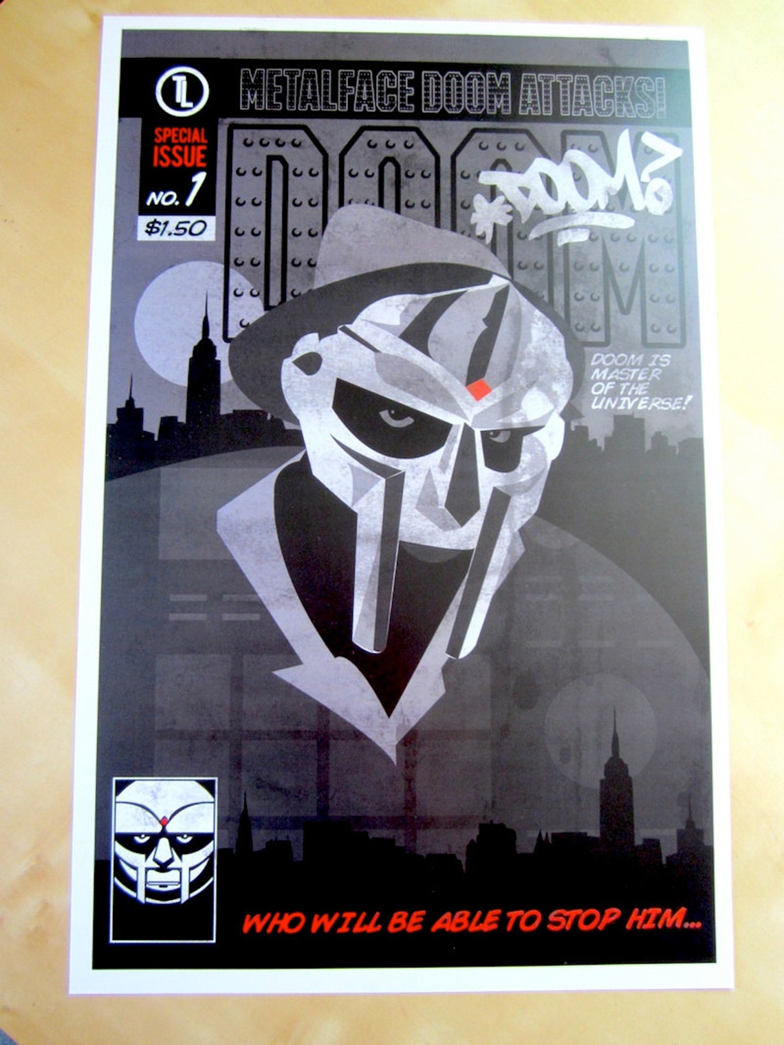 MF Doom Classic Comic Book Digital Art Print - Etsy