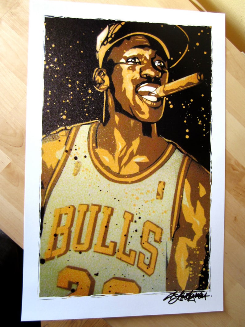 Michael Jordan Cigar Stencil Art Print - Etsy
