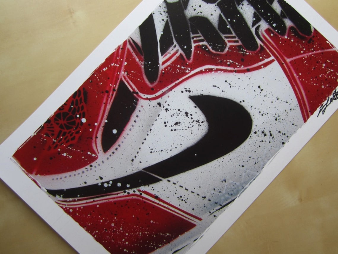 Air Jordan 1 Stencil Art Print - Etsy UK