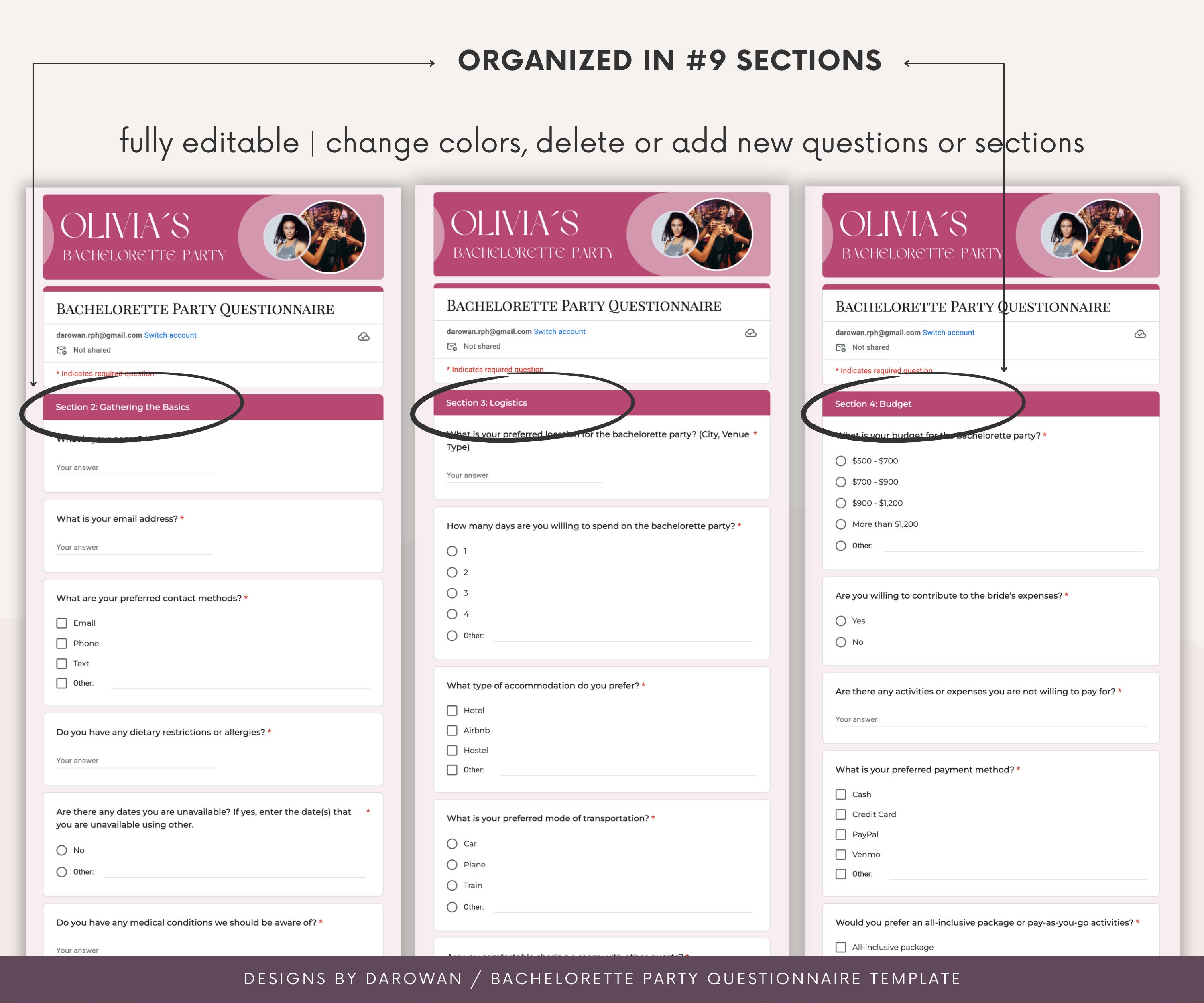 Bachelorette Party Questionnaire Template: Google Forms & Canva Banners ...