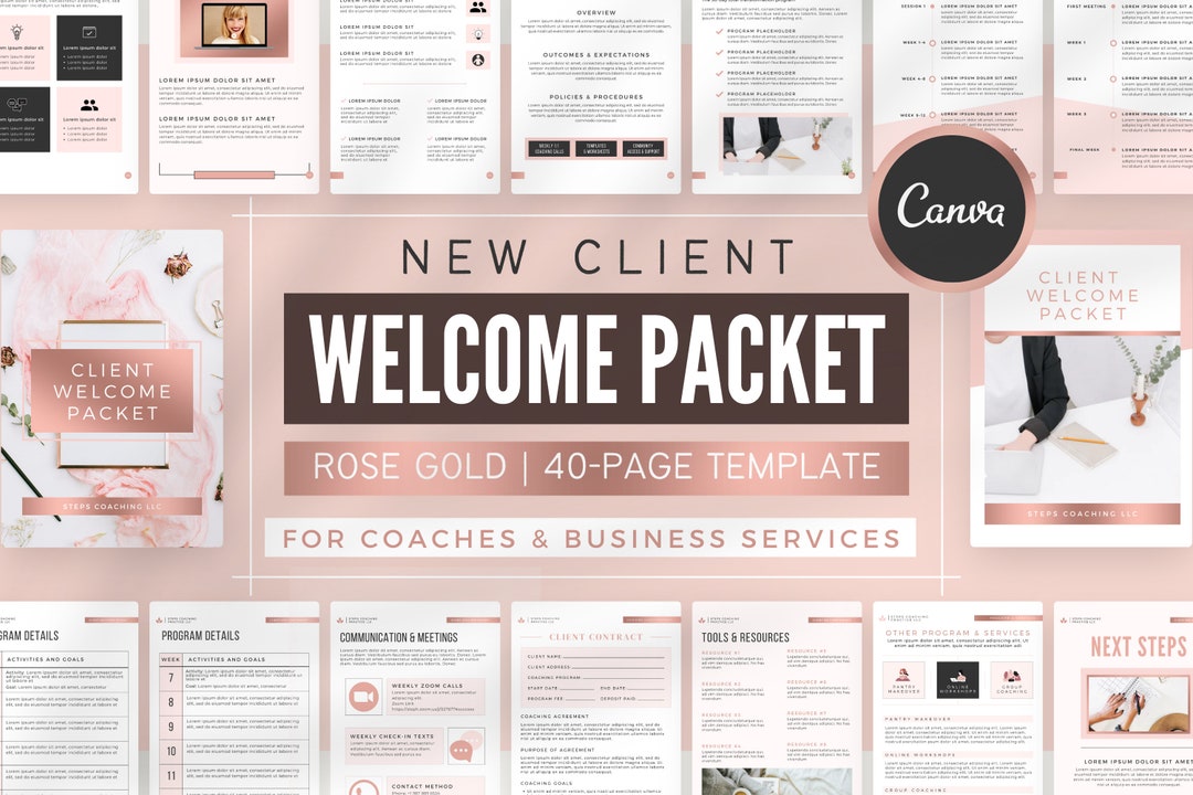 Client Welcome Packet for Health & Wellness Coaches Canva Templates ...
