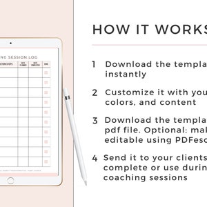 Coaching Worksheet Templates Editable Canva Forms Client Session Note ...