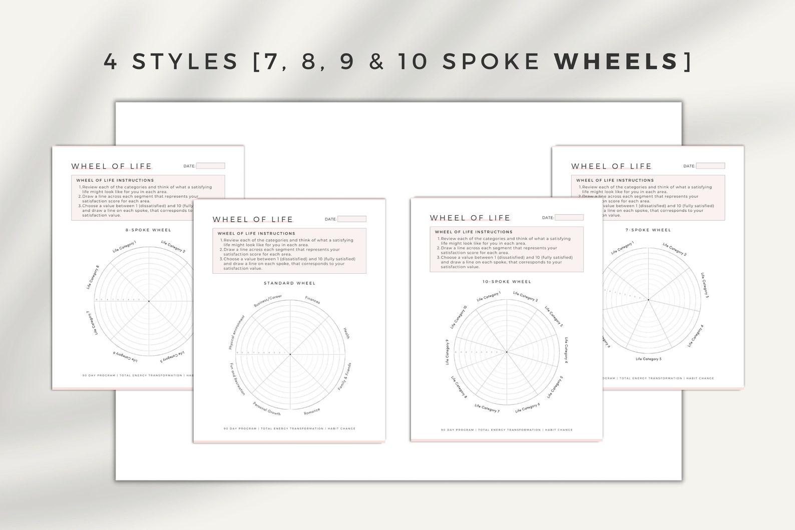 Wheel of Life Canva Template Editable Wheel of Balance Kit Printable ...