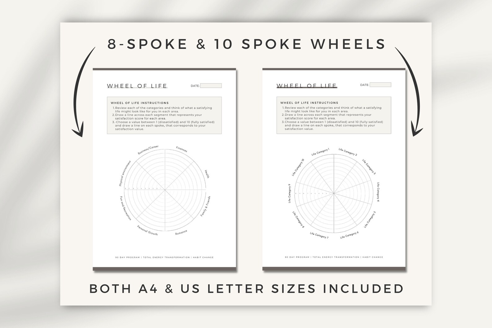 Wheel of Life Canva Template Editable Wheel of Balance Kit Printable ...