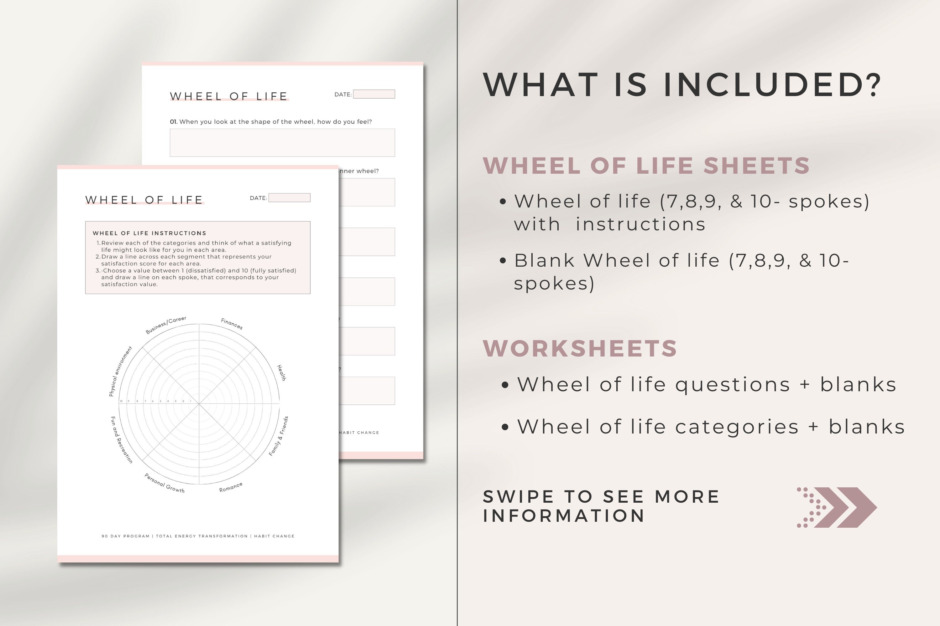 Wheel of Life Canva Template Editable Wheel of Balance Kit Printable ...