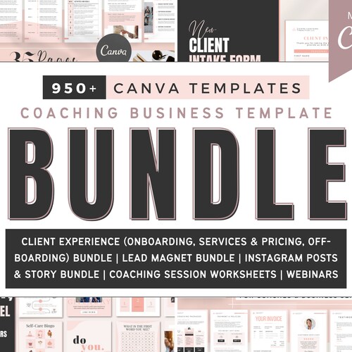 Coaching Business Template Bundle for Canva Client Welcome | Etsy