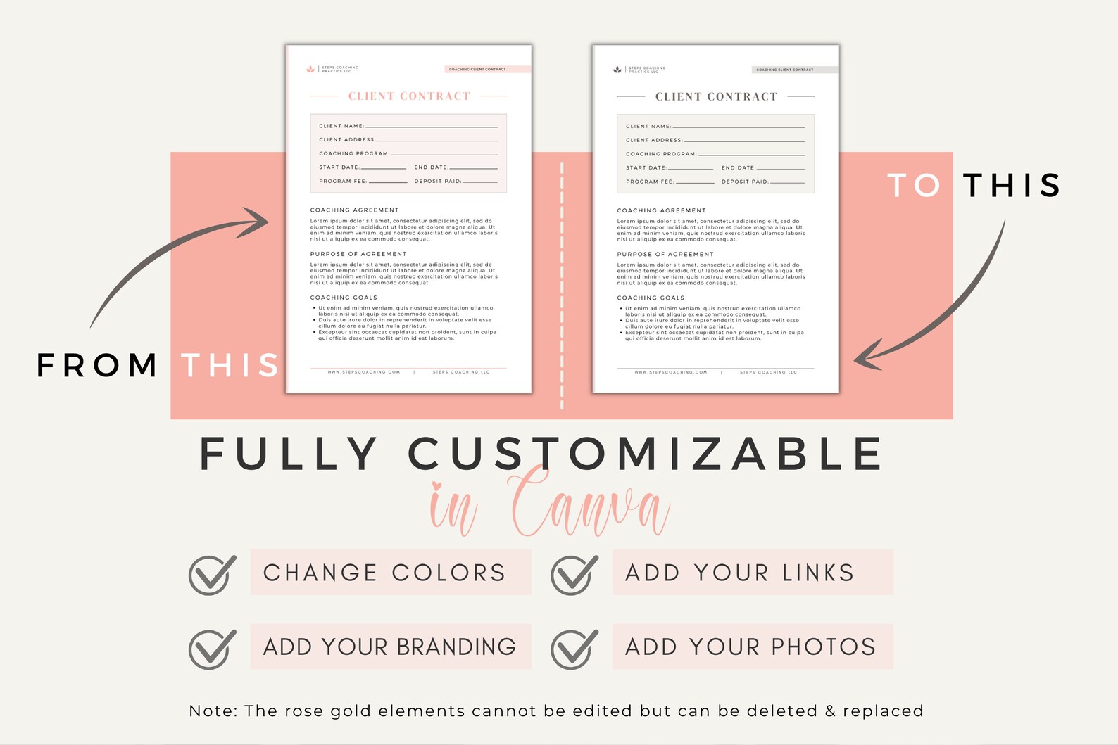 Client Contract Template For Canva Printable Contract Etsy