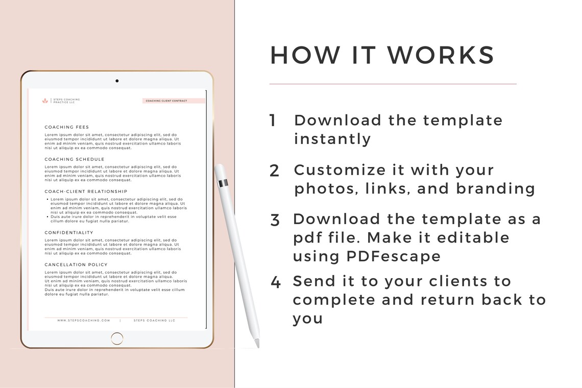 Client Contract Template For Canva Printable Contract Etsy