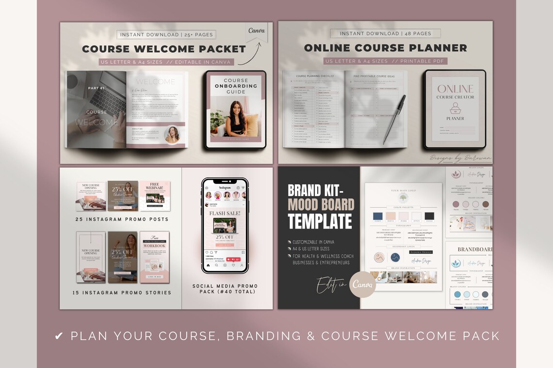 Course Creator Bundle Canva Template for Coaches Course - Etsy