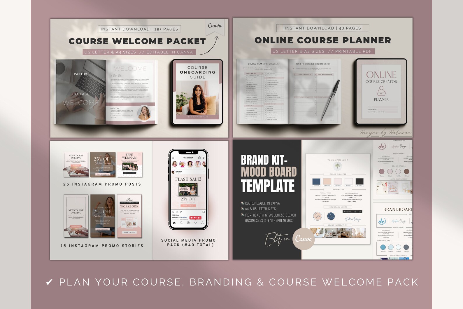 Course Creator Bundle Canva Template for Coaches Course - Etsy